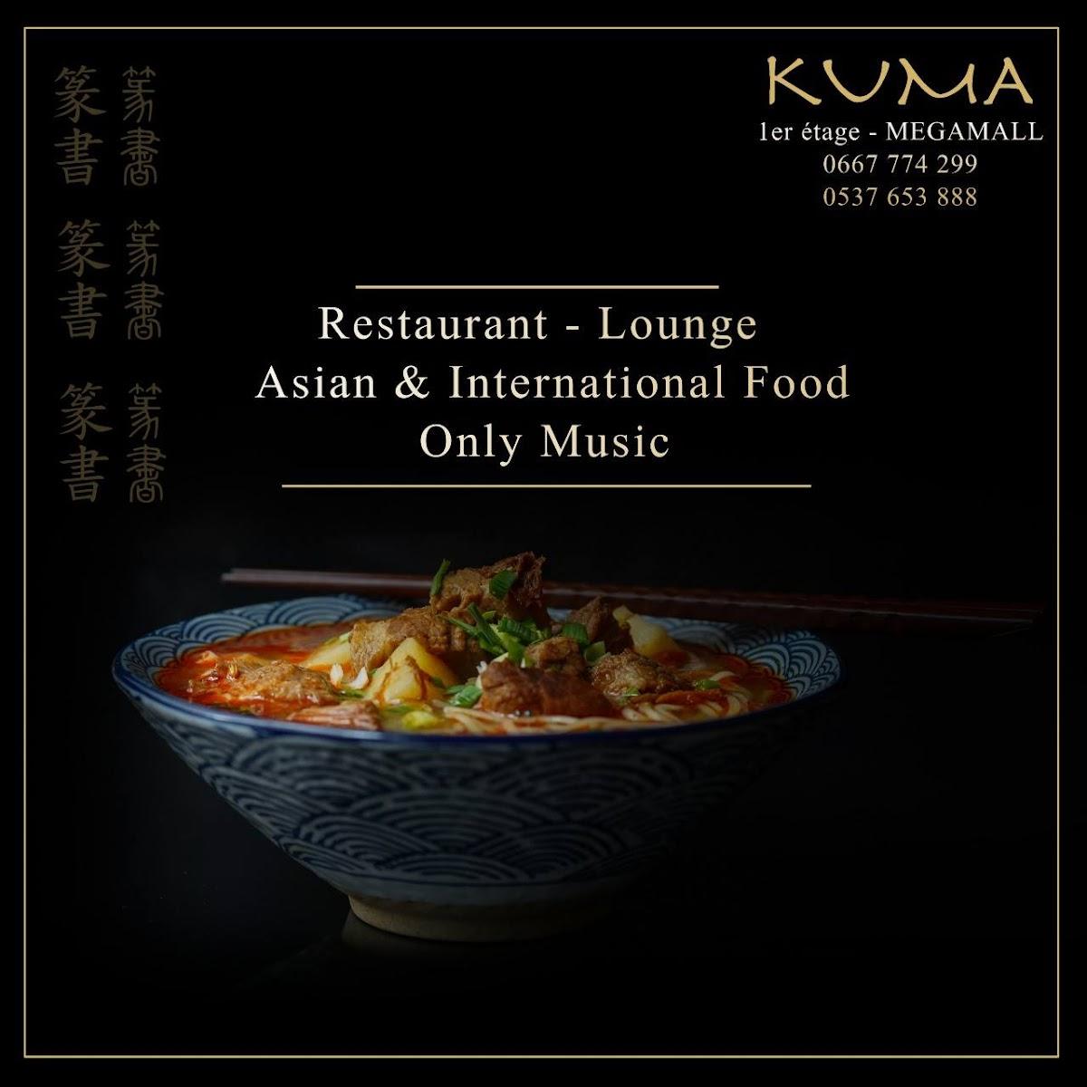 Menu au Restaurant Kuma, Rabat