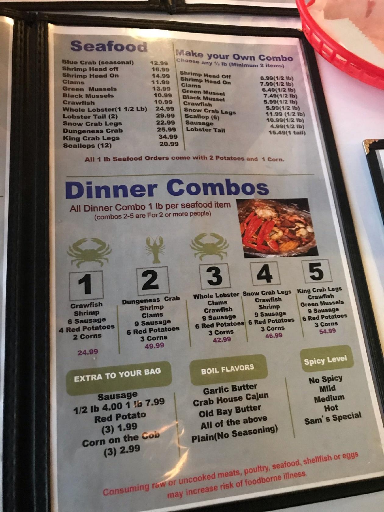 Menu at Storming Crab - Seafood Restaurant Syracuse, Syracuse