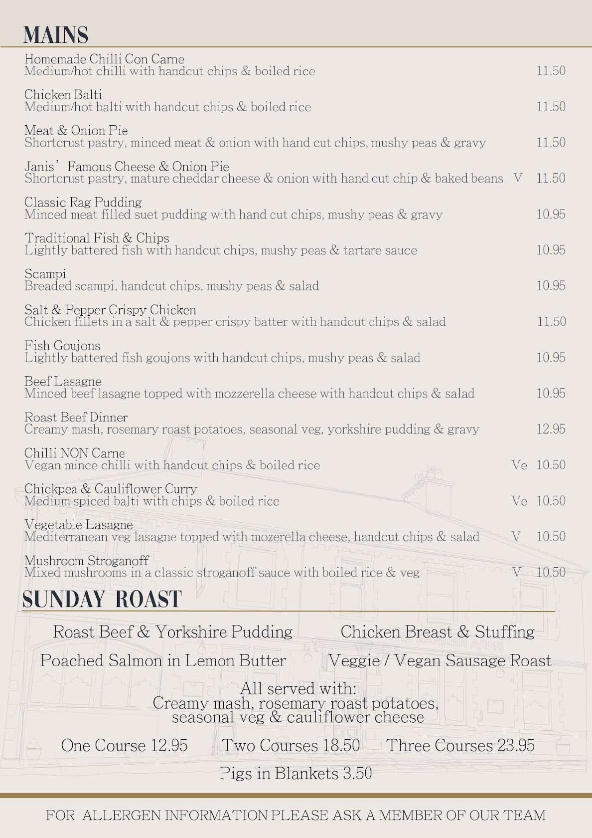 Menu at The Ranken Arms pub & bar, Darwen