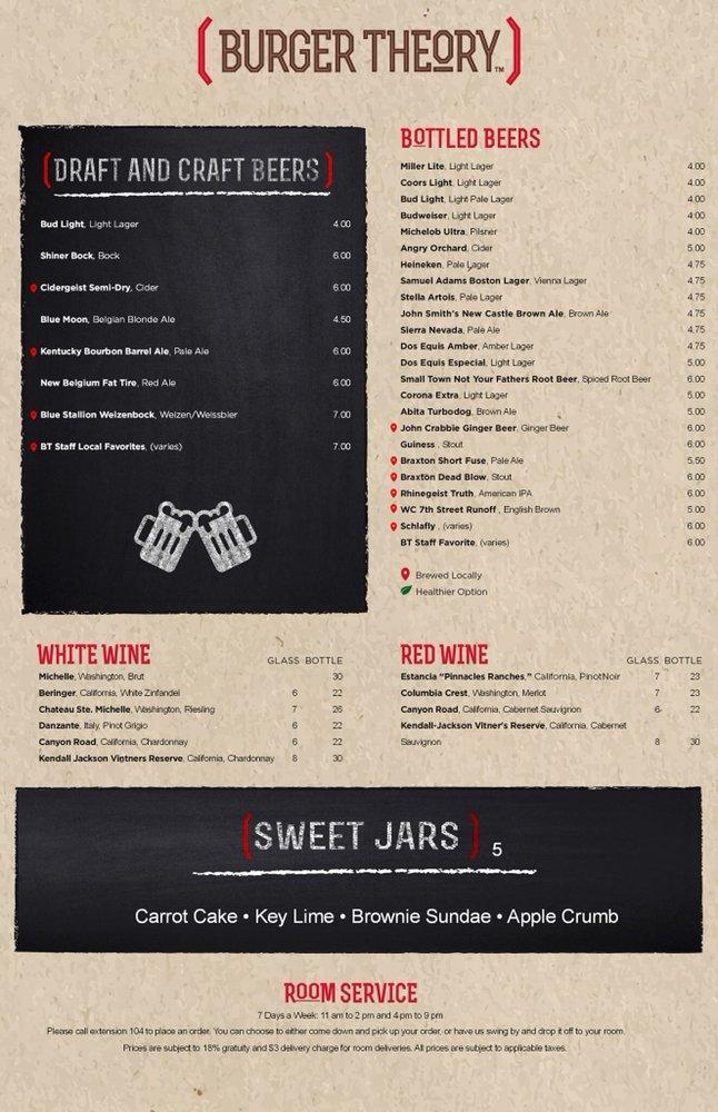 Menu at Burger Theory Owensboro pub & bar, Owensboro