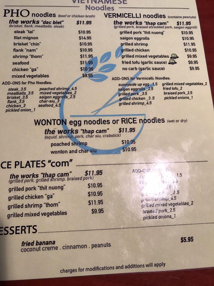 Carta de Ava Street Café, Baton Rouge