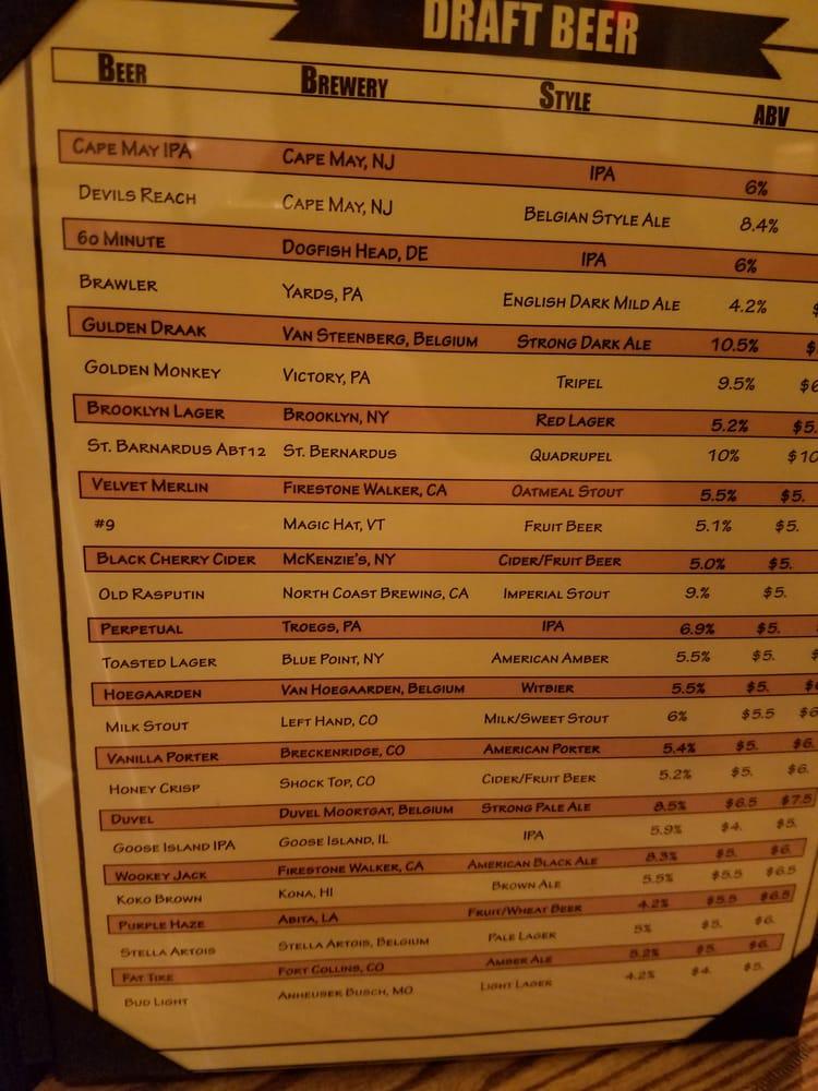 Menu at Broadway Burger Bar, Atlantic City, Pacific Ave