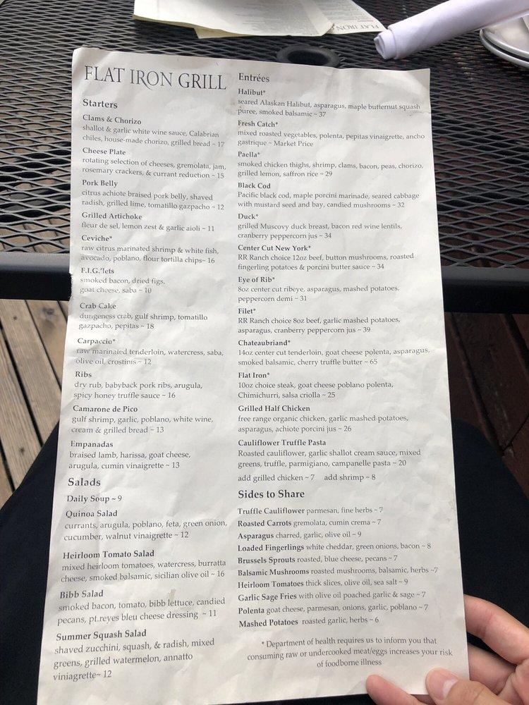 Menu at Flat Iron Grill pub & bar, Issaquah