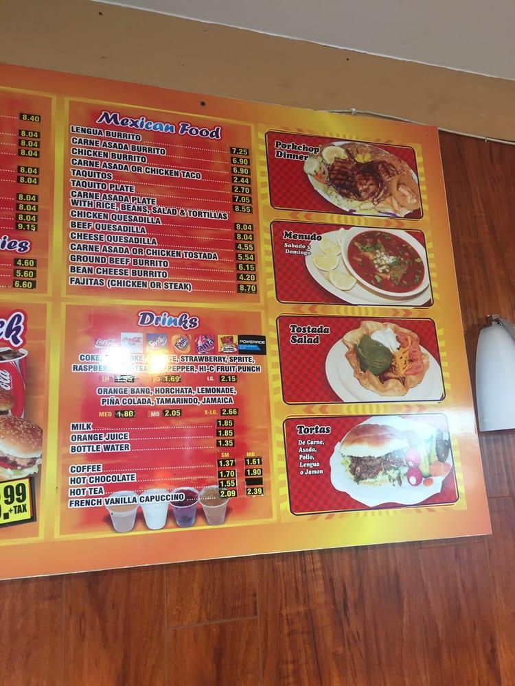 Menu at Golden Ox fast food, Los Angeles, 108 E Florence Ave