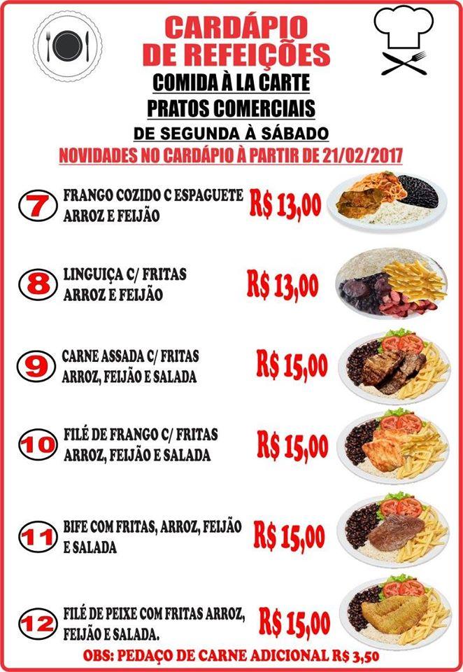 Menu at Café e Bar Ponte Salazar, Rio de Janeiro
