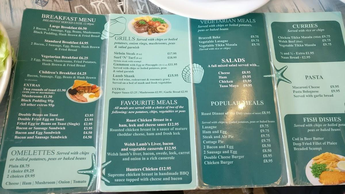Menu at Seaview Cafe, Tenby