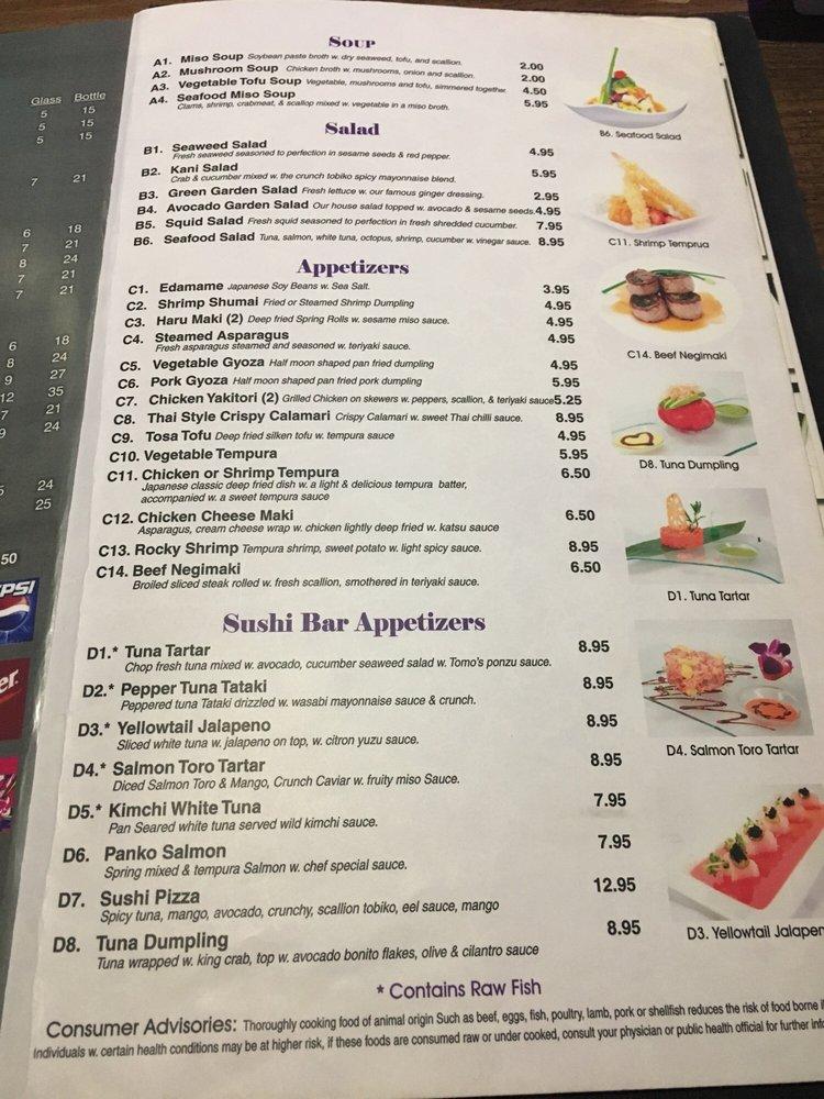 Menu at Tomo Sushi and Steakhouse, Farmington