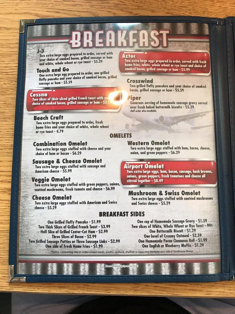 Menu at Airport Cafe, Urbana