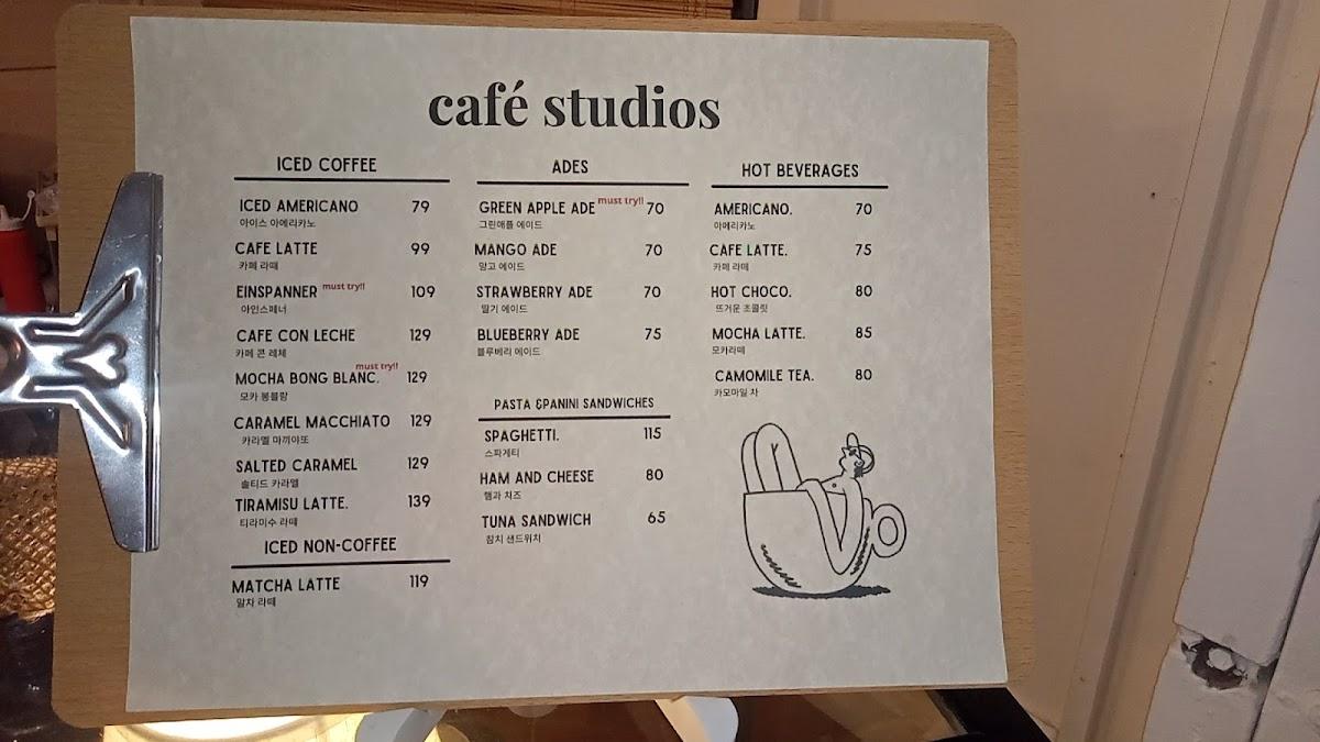 Menu at Café Studios, General Santos City