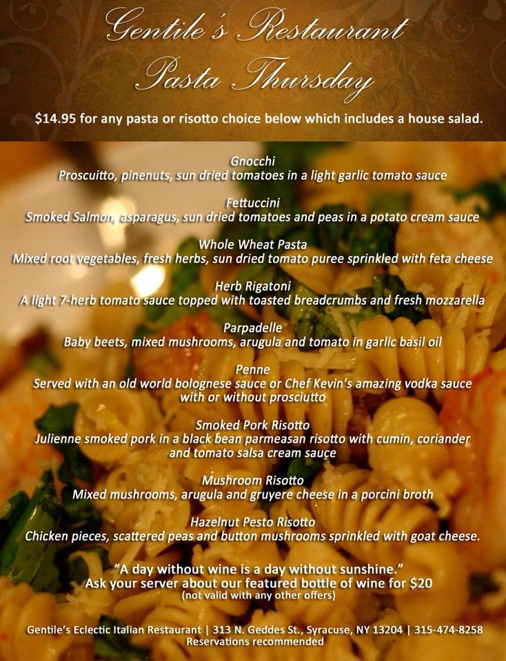 Menu at Gentile's Restaurant, Henderson Harbor