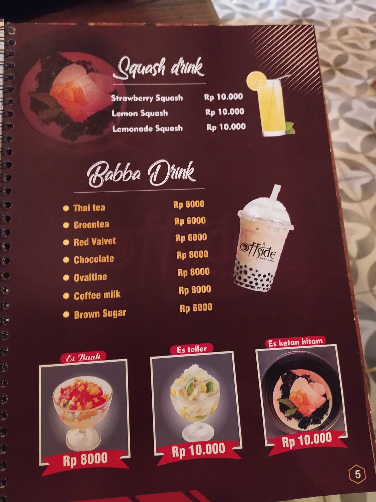 Menu at Offside Food & Coffee, Balecatur