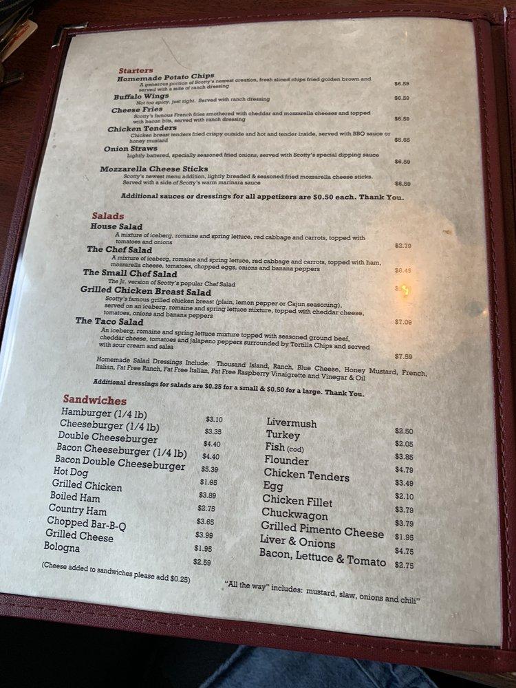 Menu at Scotty's Hometown Grill restaurant, Township of Taylorsville ...