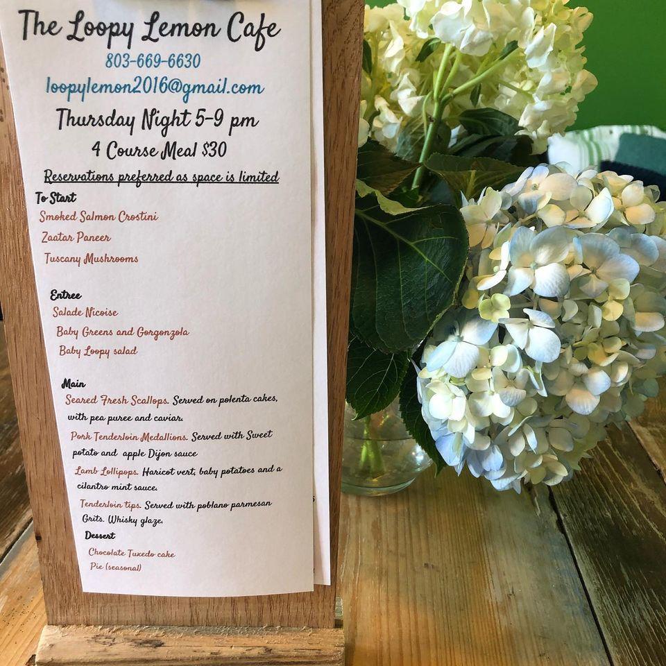 Menu at The Loopy Lemon Cafe, Camden