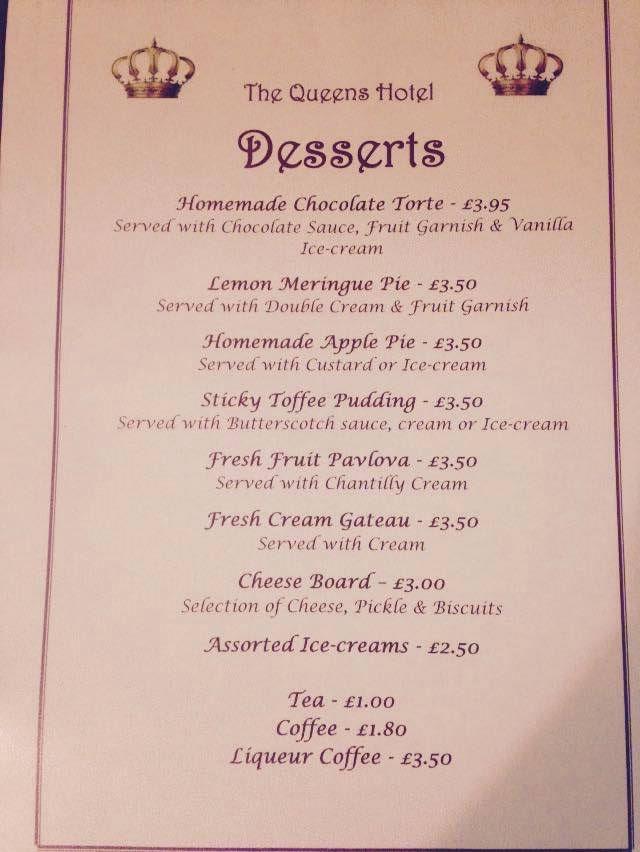 Menu at The Queens Hotel pub & bar, Abertillery