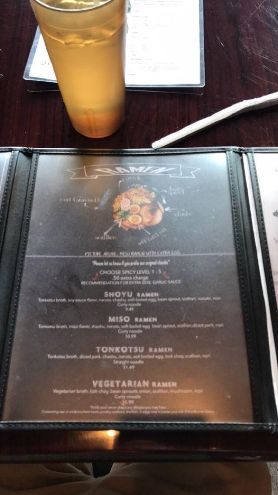 Menu at Uma Uma restaurant, Ellicott City