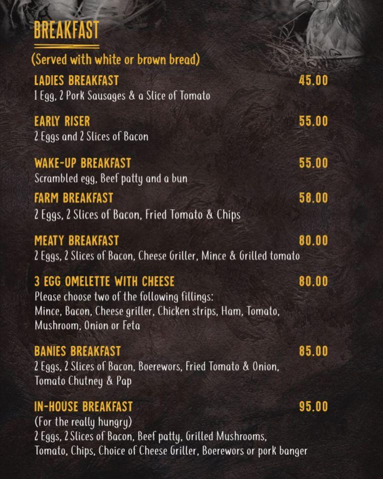 Menu at 2Moro's eat & drink Bistro cafe, Pretoria