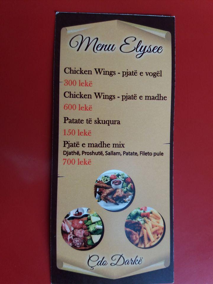 Menu at Elysee Concept pub & bar, Korçë