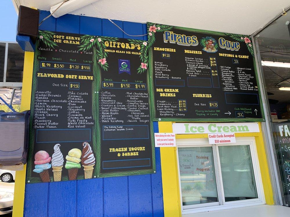Menu at Pirate's Cove restaurant, Northbridge