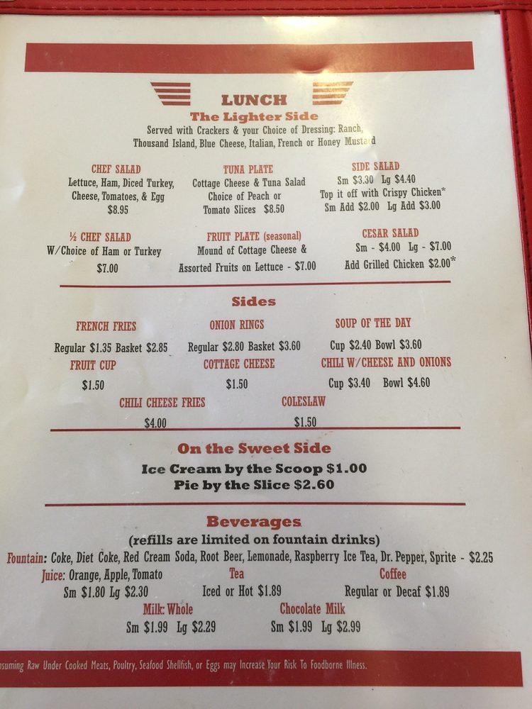 Menu at Sky Rider Cafe, Marana