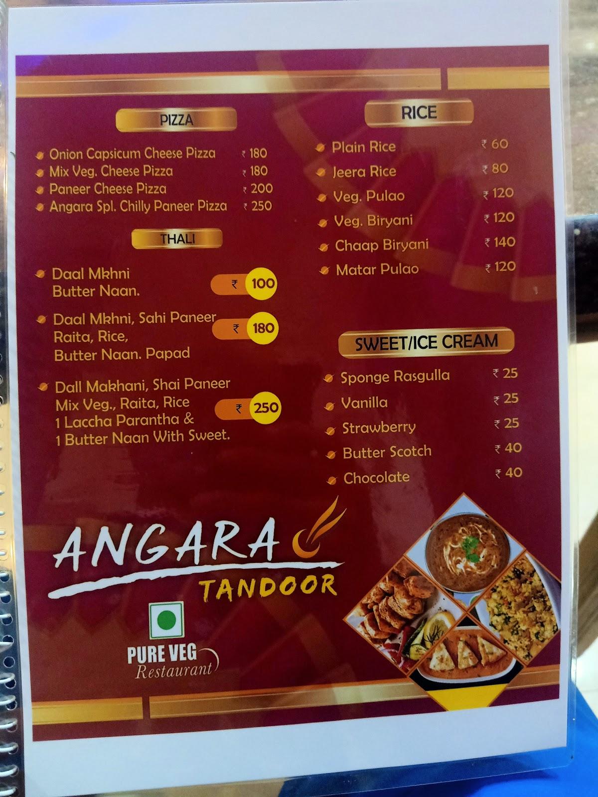 Menu at Angara Tandoor, Baraut, Saharanpur - Delhi Rd