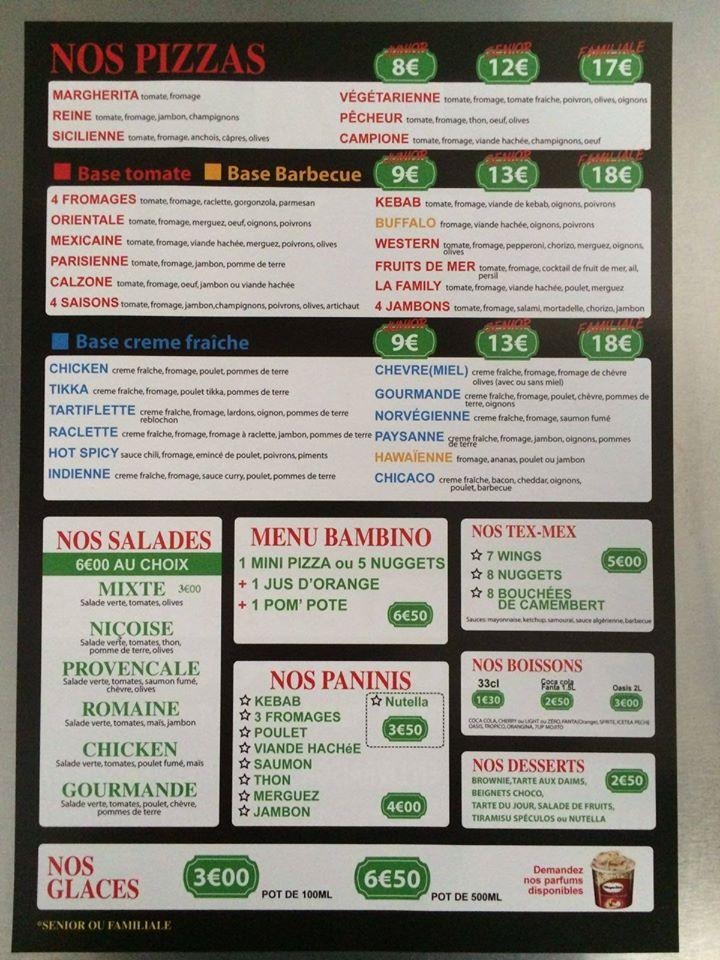 Menu at Family Pizza pizzeria, Auvers-sur-Oise