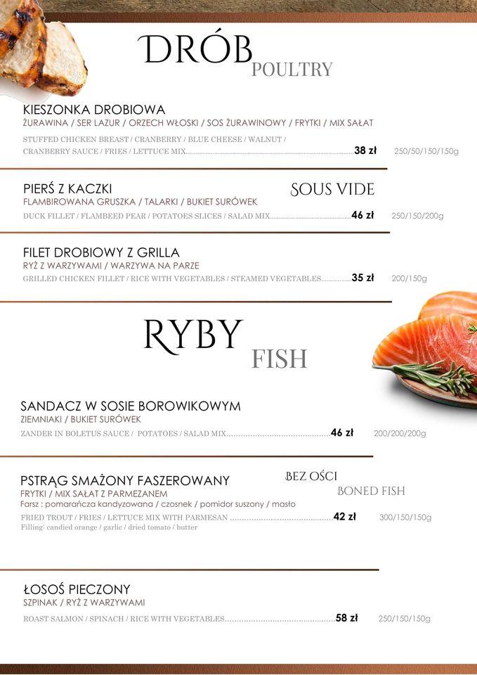 Menu at Hotel Antonio Conference / Restauracja Steak&Grill restaurant ...