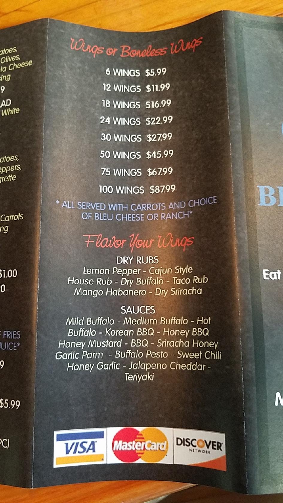 Carta del restaurante The Blue Hen, Mahopac