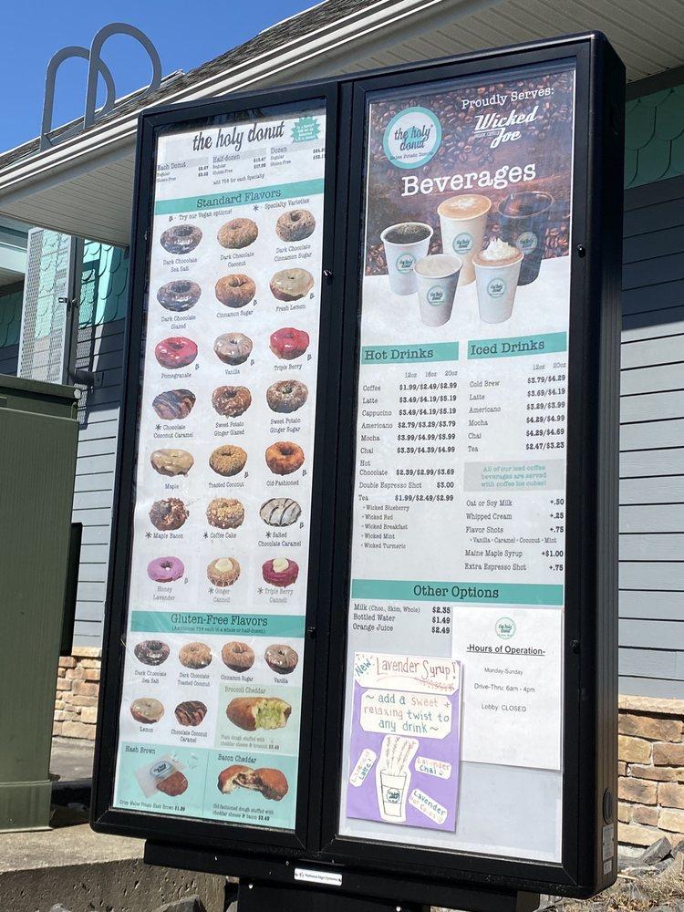 Menu at The Holy Donut cafe, Scarborough, 398 US-1