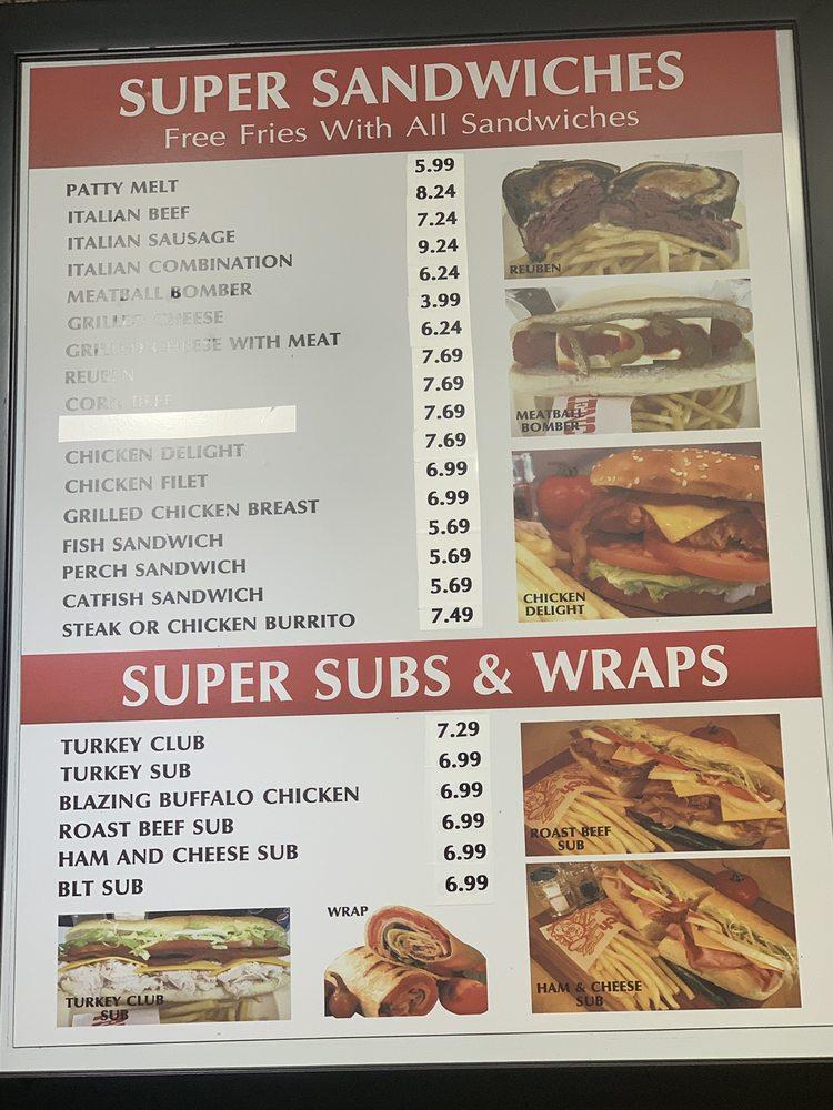 Menu at Tino's Carry Out fast food, Racine, Lathrop Ave