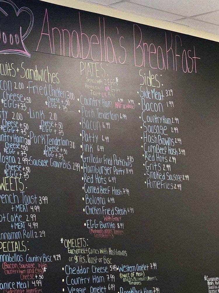 Menu at Annabellas restaurant, Spiveys Corner, Spiveys Corner Hwy