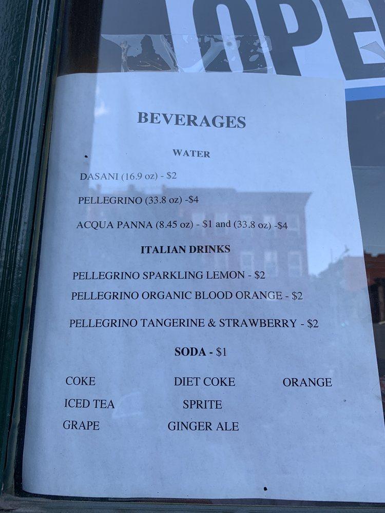 Menu at Patsy's Pizzeria, New York City, 2287 1st Ave.