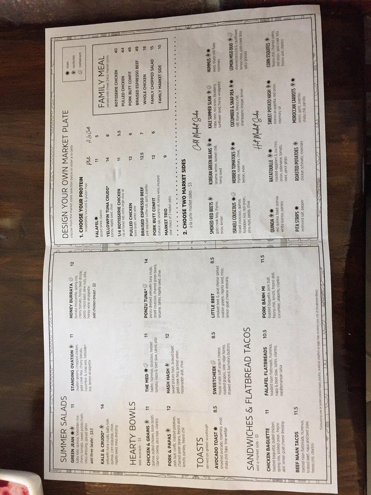 Menu at Vessel Kitchen restaurant, Park City, Uinta Way E1