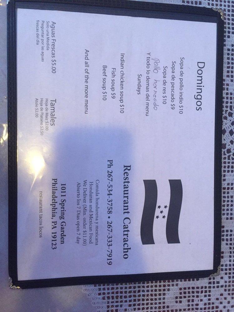 Menu at Restaurant Catracho, Philadelphia
