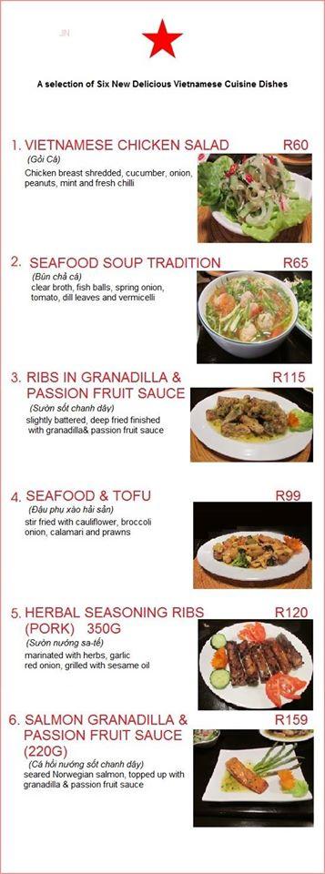 Menu at Saigon Restaurant, Sandton, Coner Rivonia road & Mutual Ave