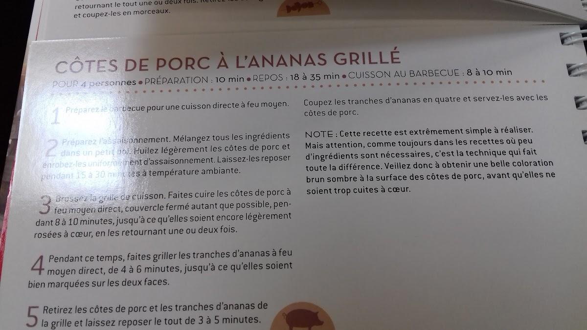Menu at Carrefour Market, Barneville-Carteret