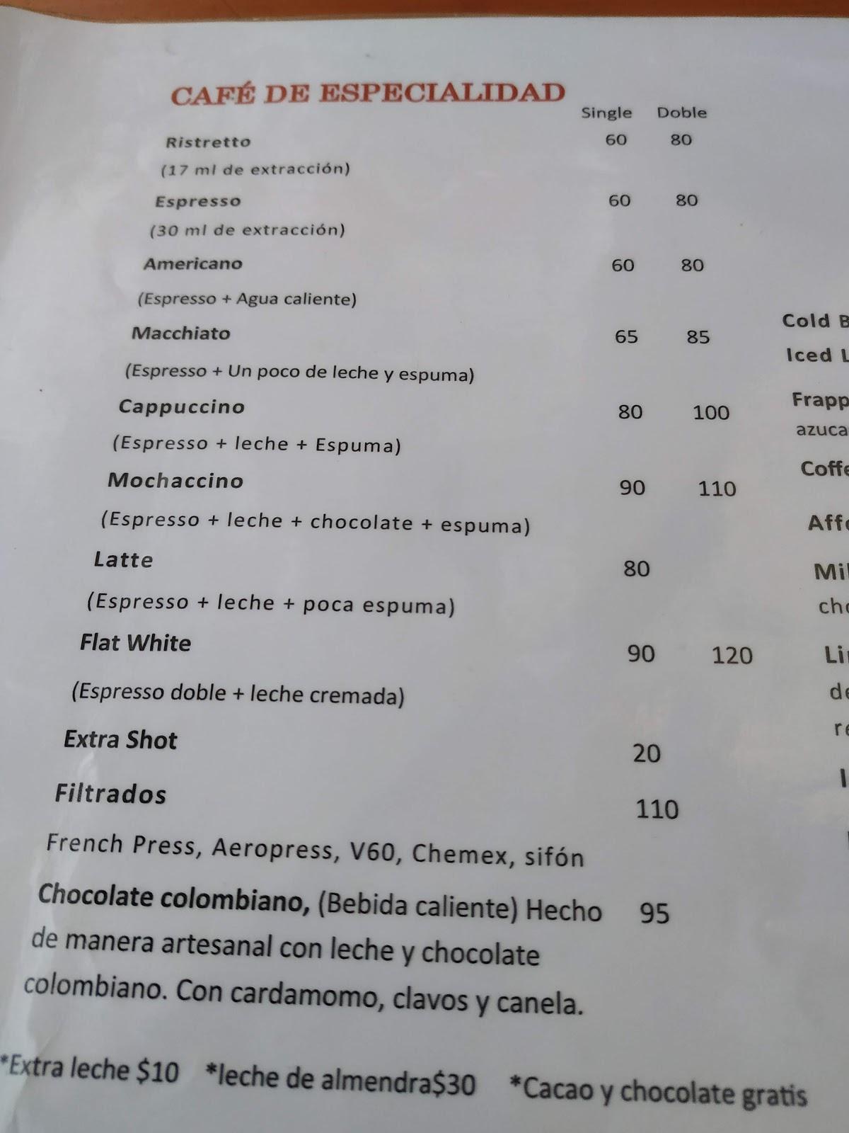 Menu at Vive Café, Buenos Aires, C1414BTH