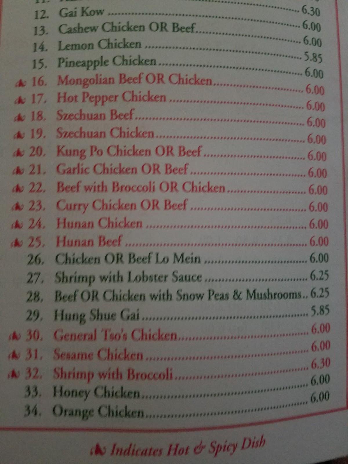 Menu at China Chef restaurant, Romulus, Wayne Rd