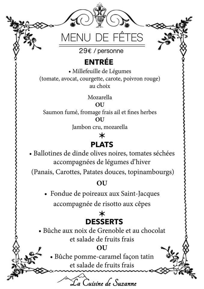 Menu au La Cuisine de Suzanne restaurant, La Destrousse