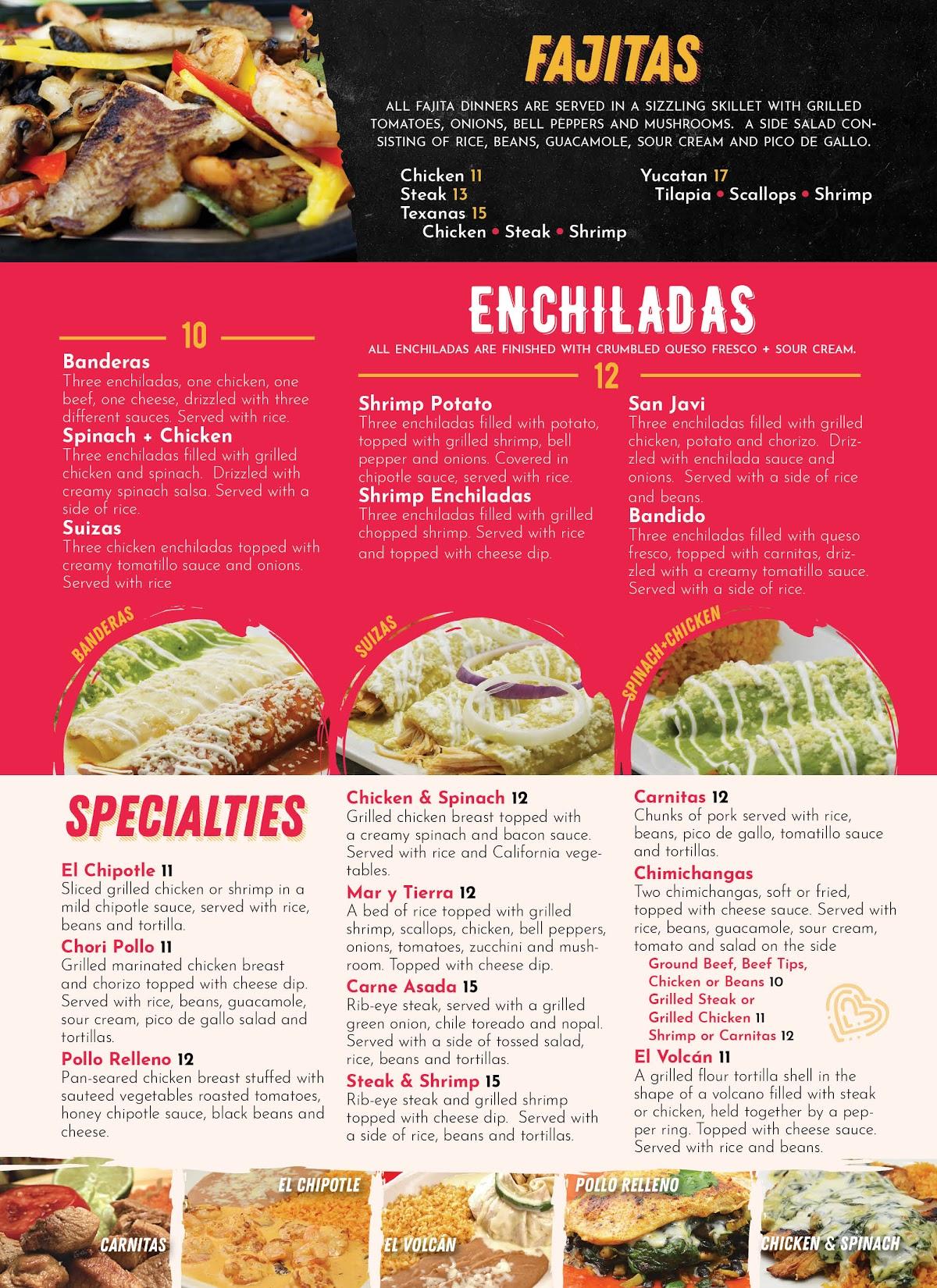 Menu at Bandidos Tacos & Cantina restaurant, Farmville