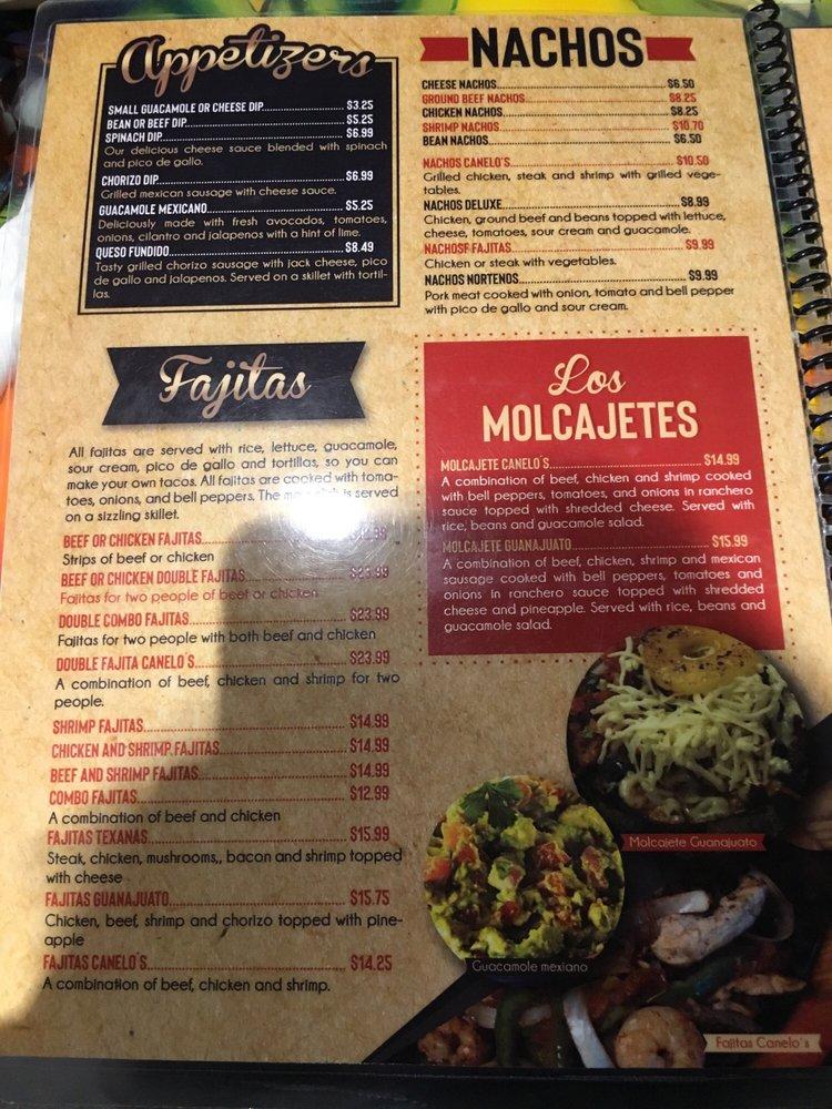 Menu at Canelo's Mexican Grill and Bar, Clinton