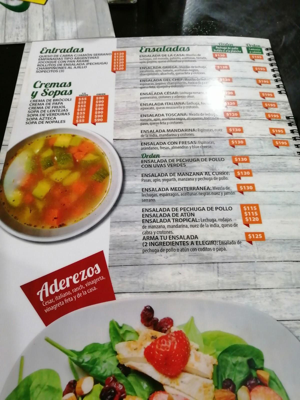 Carta de Restaurant Low, Matamoros, Plaza Garza Flores