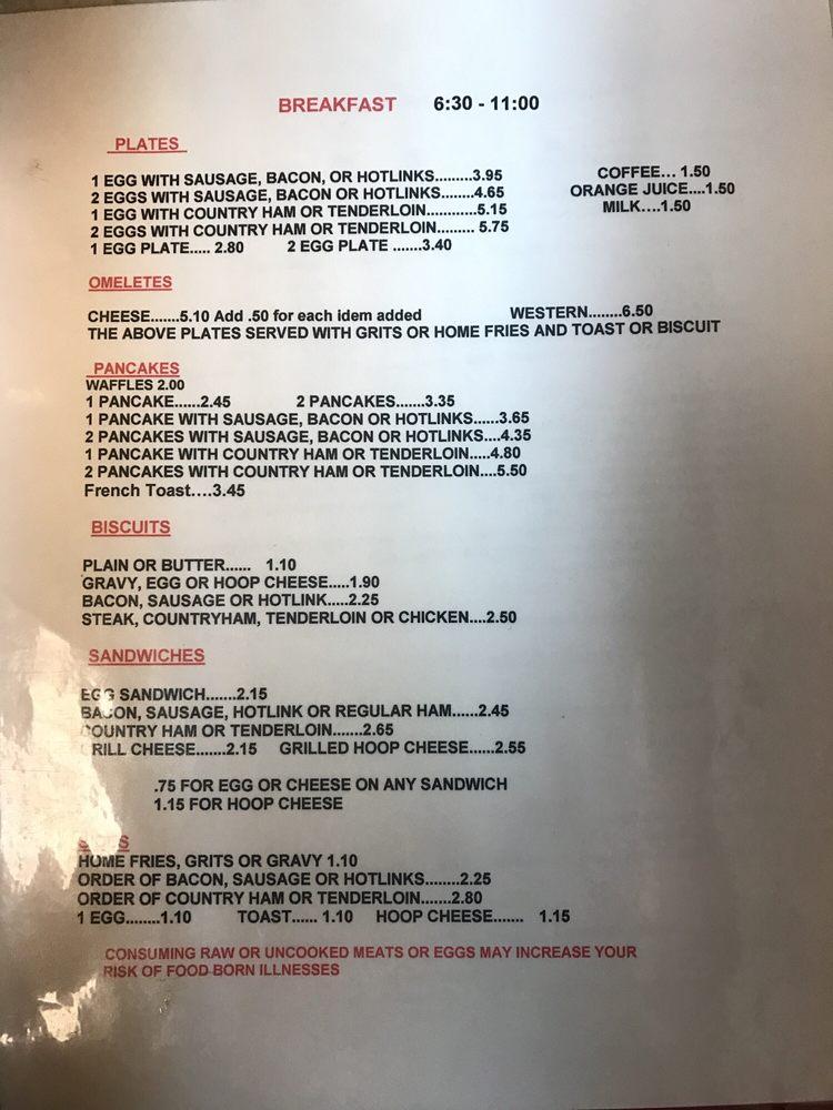 Carta del restaurante Royston Drive In, Royston