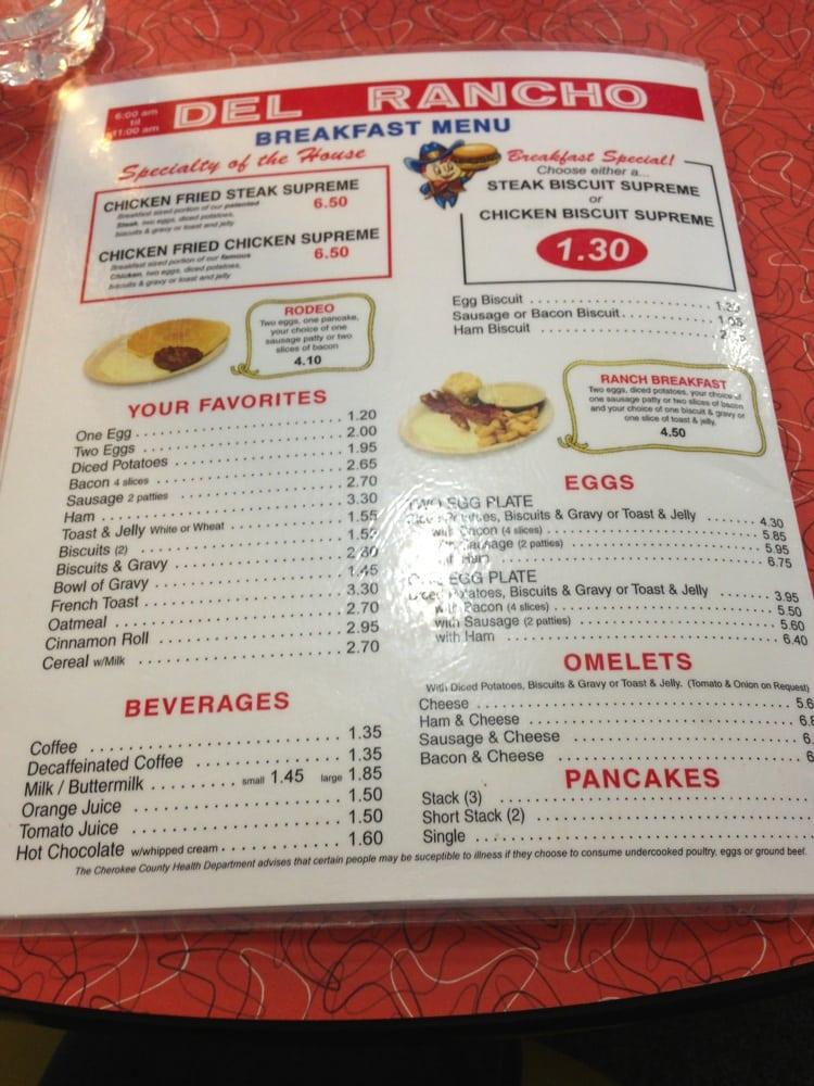 Menu at Del Rancho - Tahlequah fast food, Tahlequah