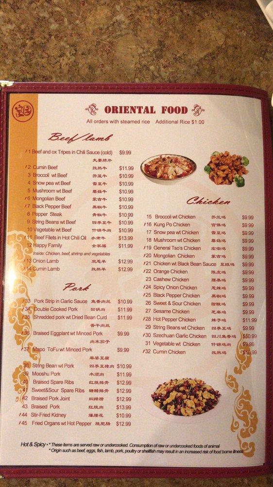 Menu at Family Garden restaurant, Richland