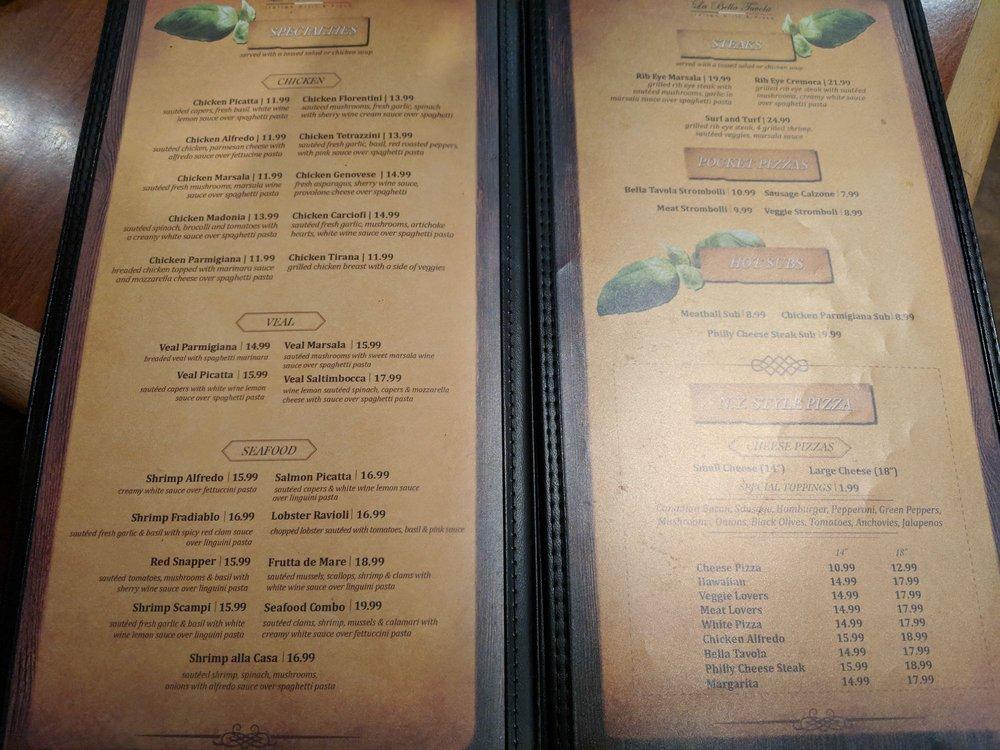 Menu at La Bella Tavola Italian Grill & Pizza pizzeria, Gonzales