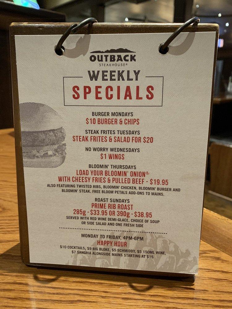 Menu at Outback Steakhouse Aspley, Aspley