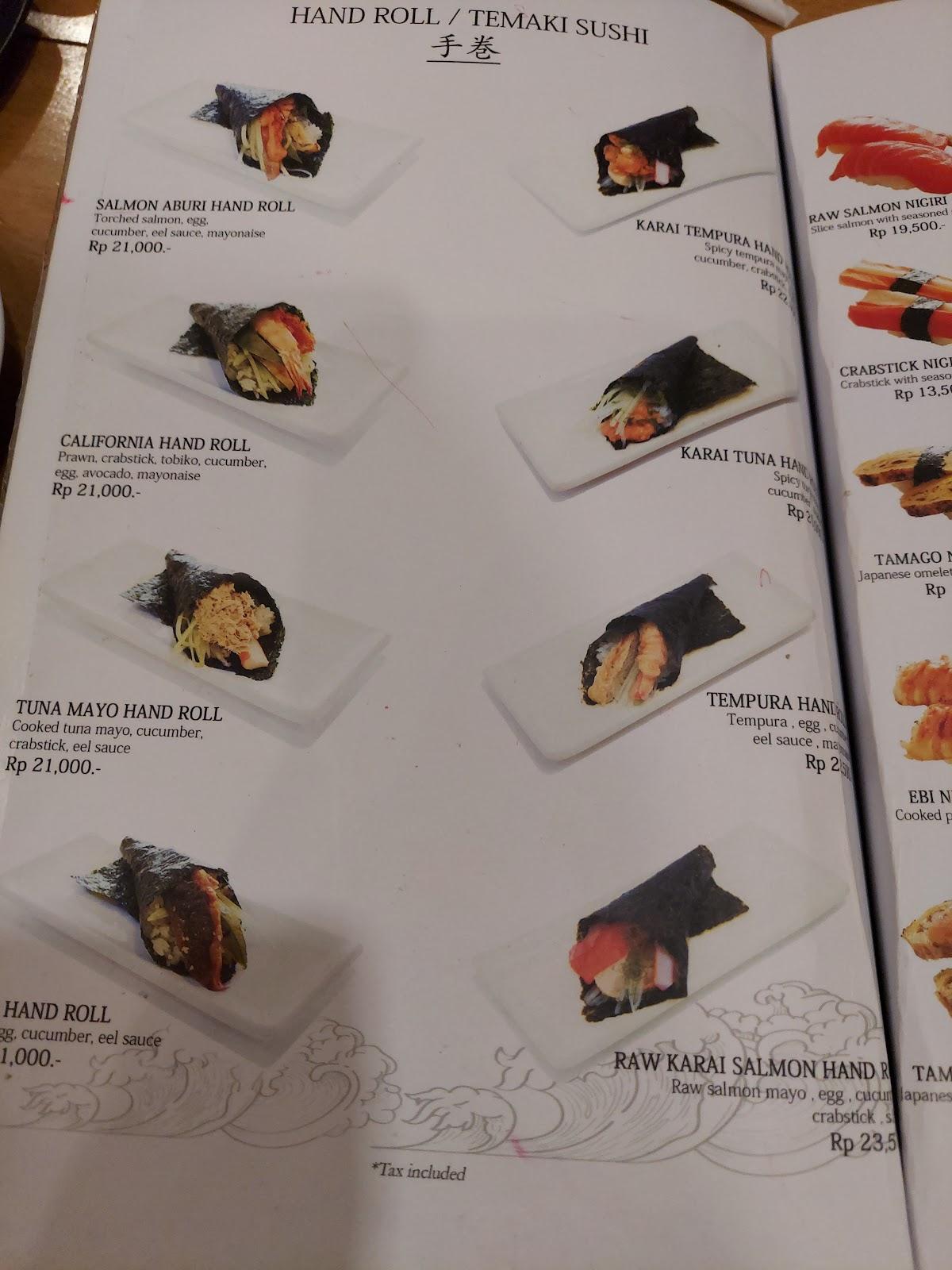 Carta del restaurante Sora Sushi Pontianak, Pontianak