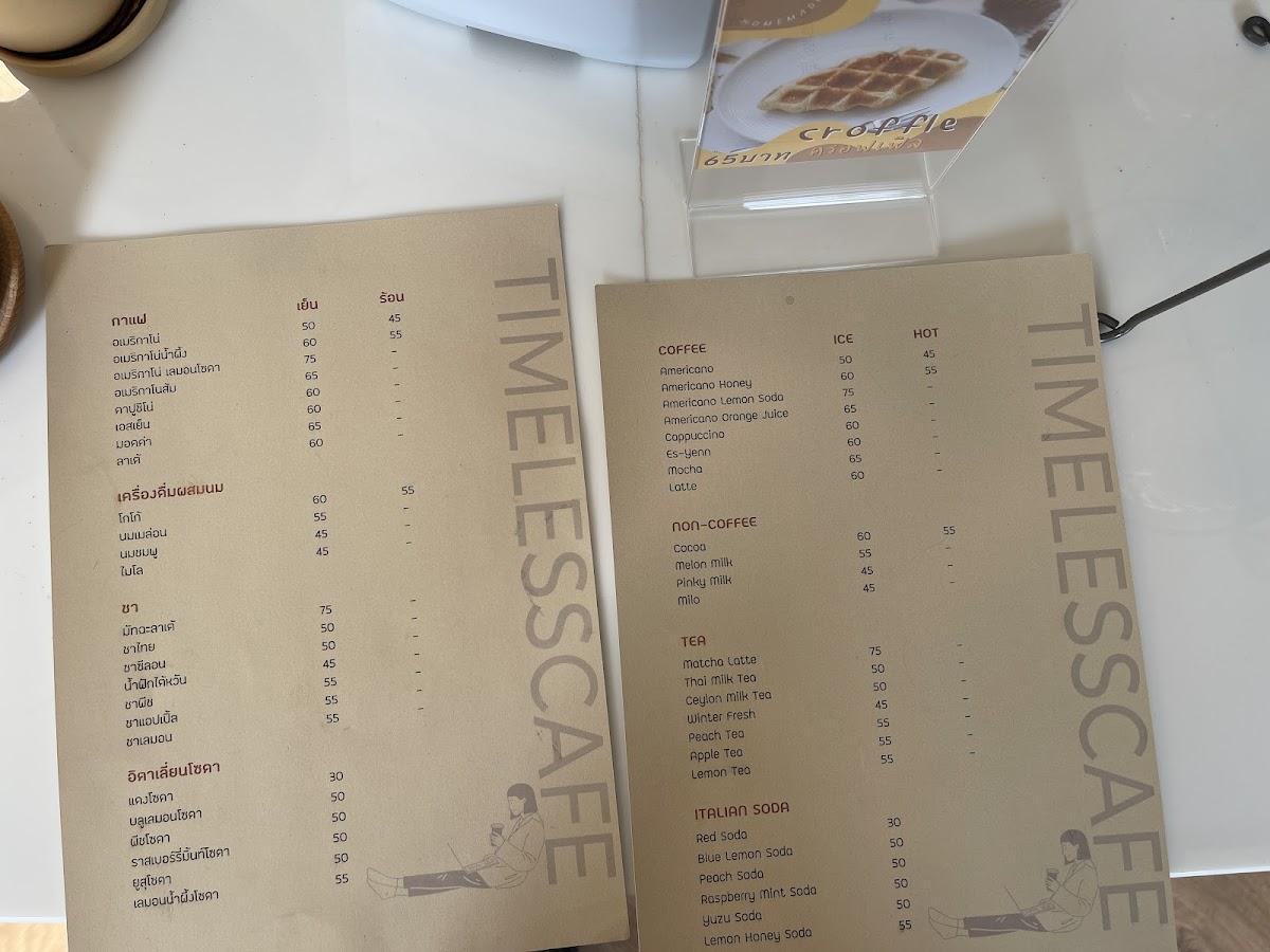 Menu at TIMELESS CAFE BKK, Bangkok