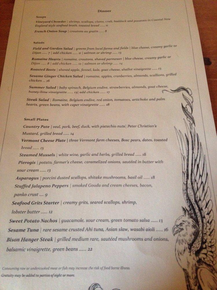Menu at The Gryphon pub & bar, Burlington
