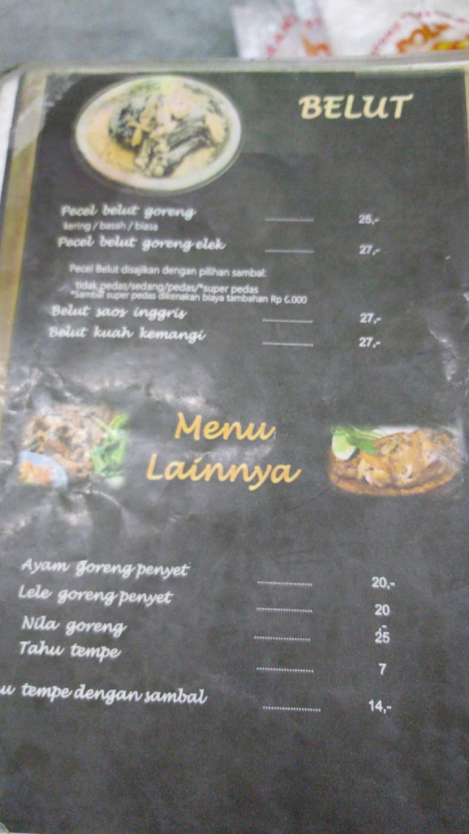 Menu at Belut Khas Surabaya Margonda restaurant, Depok